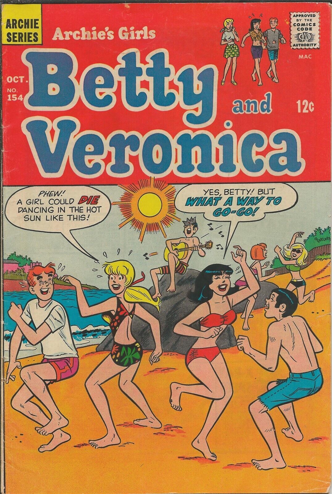 Archie's Girls Betty and Veronica #154 ORIGINAL Vintage 1968 Archie ...