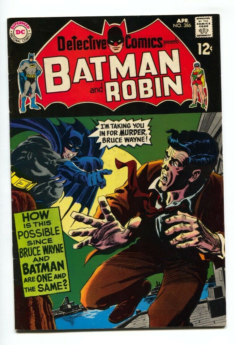 Detective #386 1969-DC Comics-Silver Age-Batman-Robin-Bruce Wayne VF ...