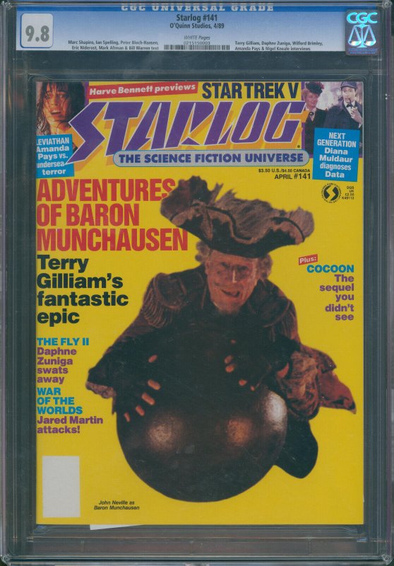 Starlog Magazine #141 Adventures of Baron Munchausen 1989 CGC 9.8 ...