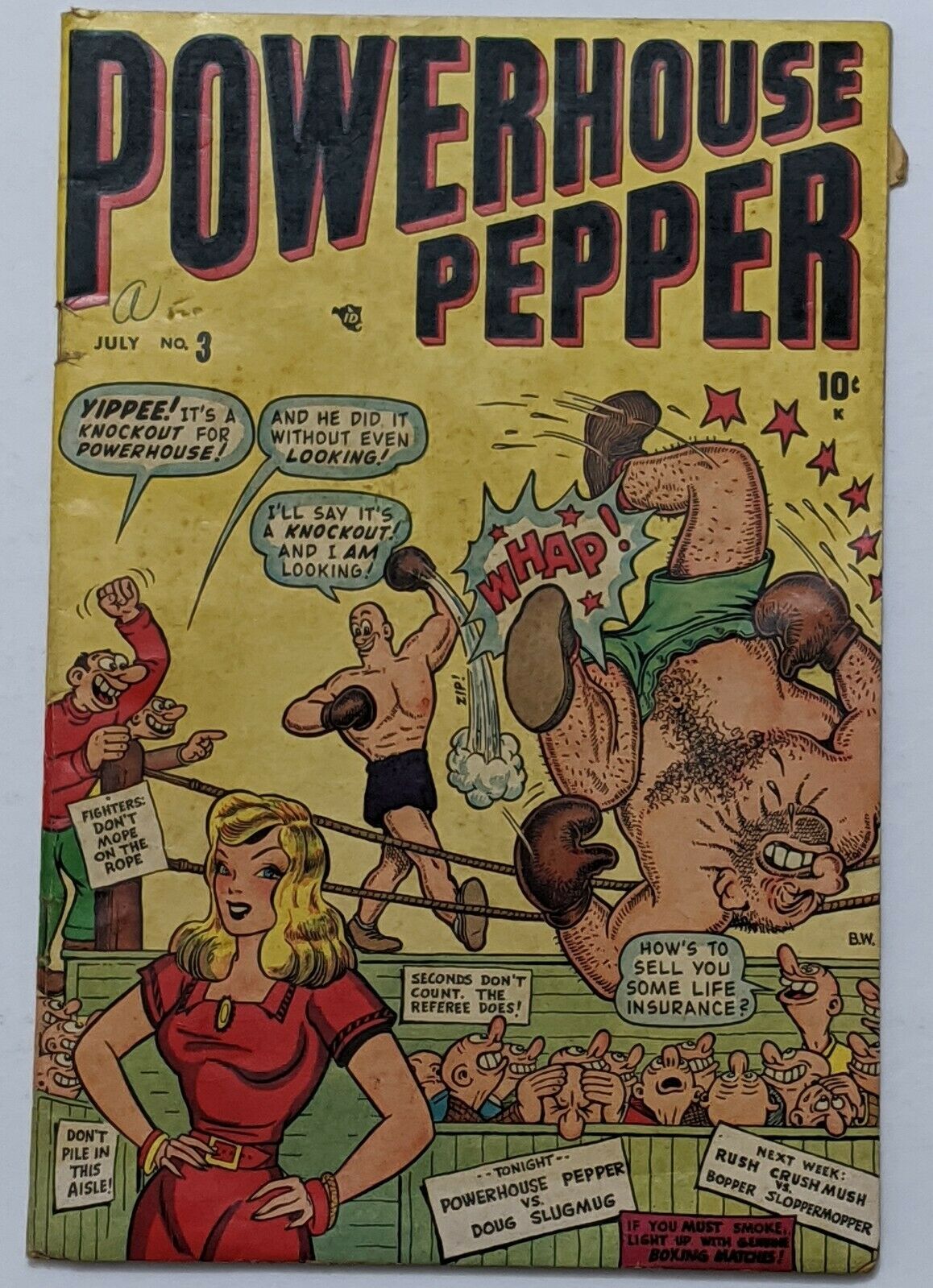 Powerhouse Pepper #3 (Jul 1948, Timely) VG+ 4.5 Basil Wolverton cover ...