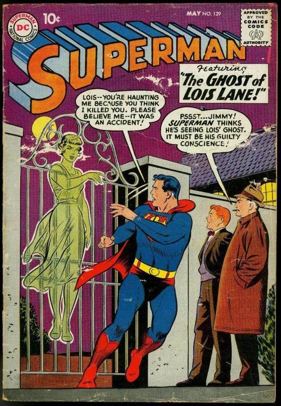 Superman #129 1959-Lois Lane Ghost Issue-Dc Comics G/VG | Comic Books - Golden Age, Superman ...