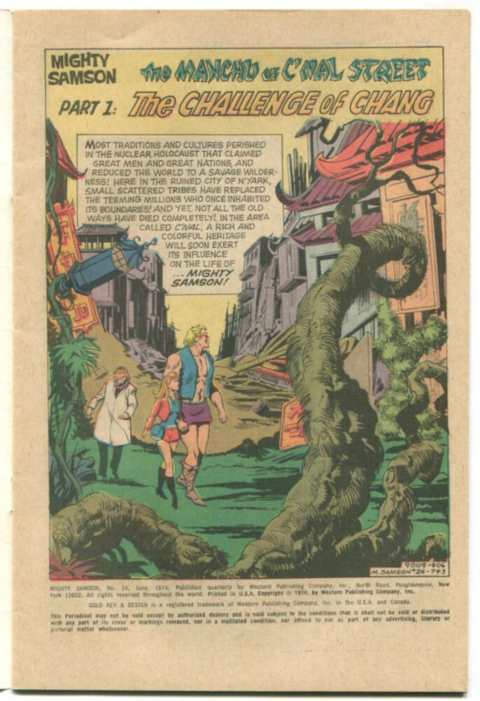 Mighty Samson 24 FVF 7.0 Gold Key 1974 Painted Cover Post Apocalypse ...
