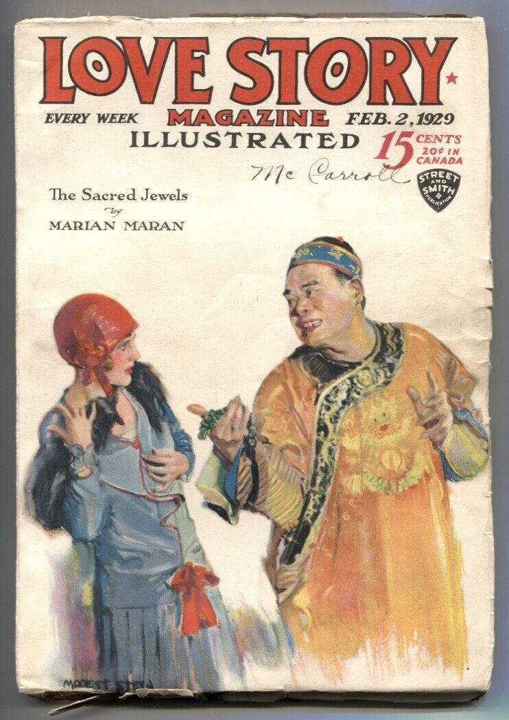 PULP: Love Story Pulp February 2 1929- Sacred Jewels- Asian menace ...