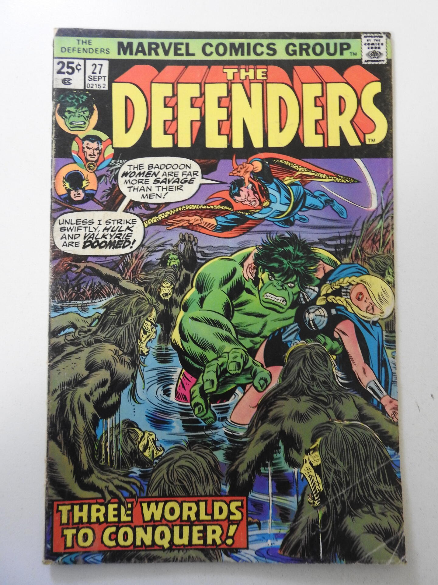 Defenders #27 VG Condition moisture damage, rust on bottom staple ...