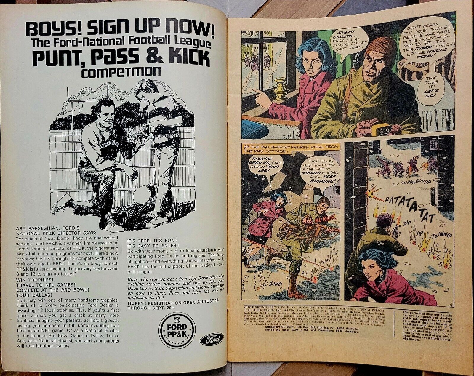 OUR Fighting Forces #140 FN (DC 1972) Kubert Losers Wwii Severin Gunner ...