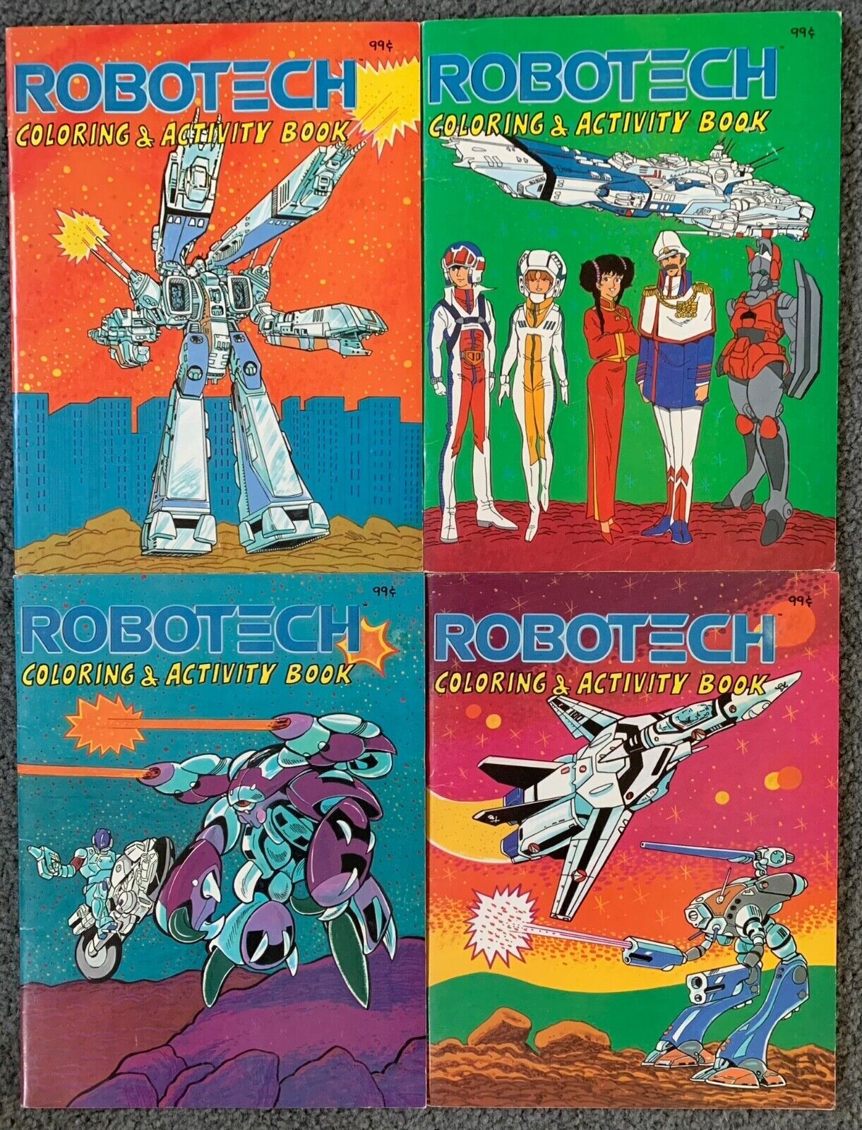 (1985) Set of 4 Licensed ROBOTECH Coloring & Activity Books! Unused ...