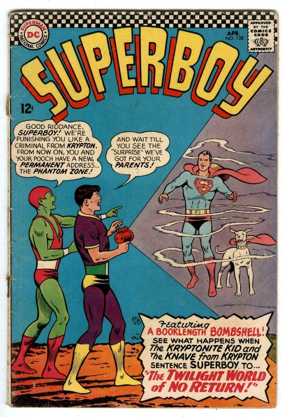 Superboy #128 April 1966 Kyptonite Kid & Knave-Krypto Wonder Dog ...
