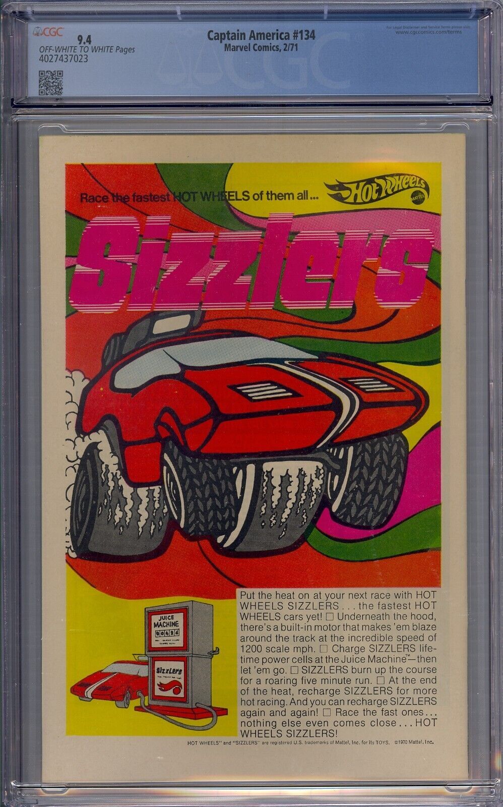 Captain America #134 CGC 9.4 1st Captain America Falcon Logo 1st Stone ...