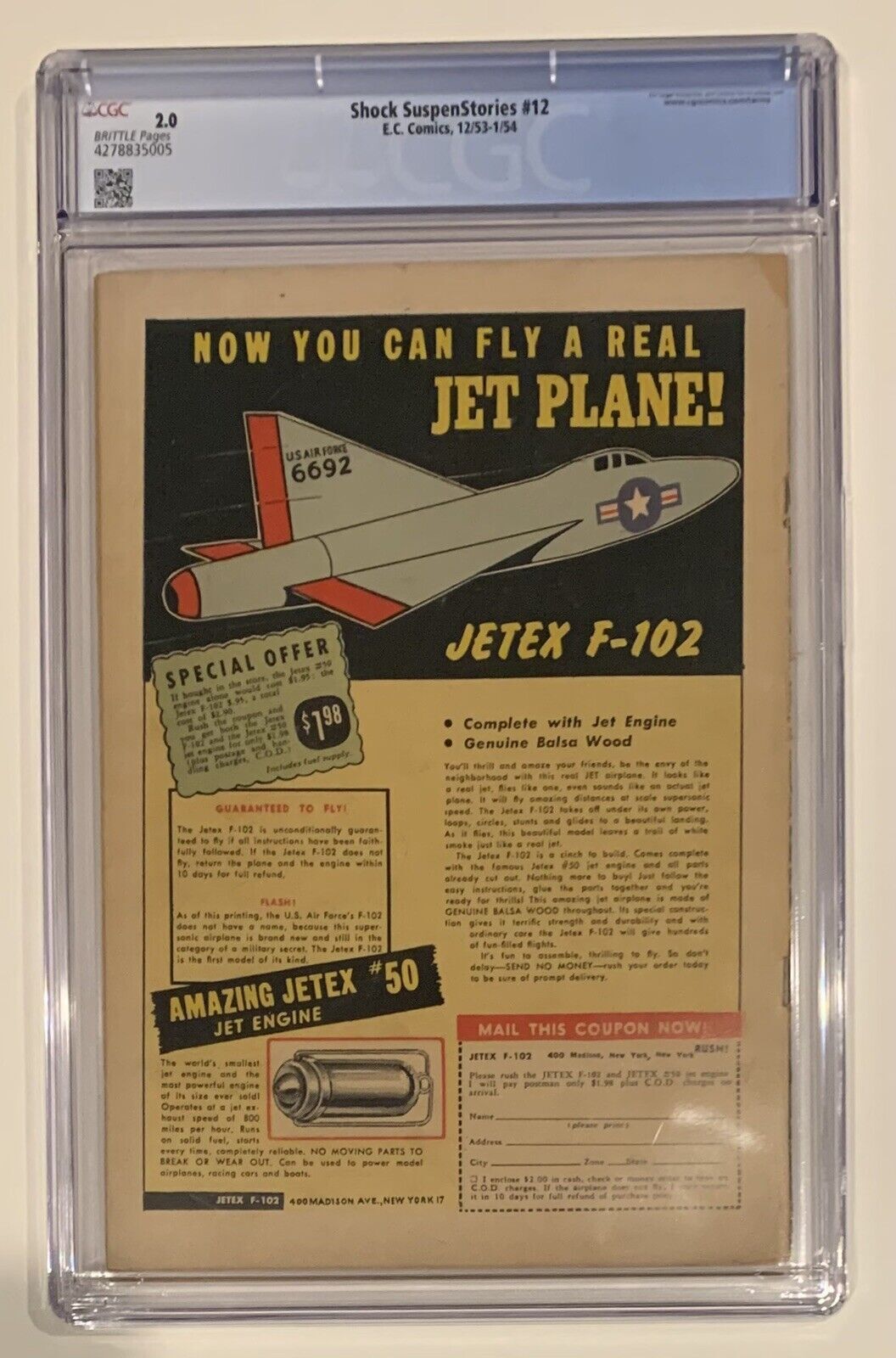 (1953) SHOCK SUSPENSTORIES #12 CGC 2.0! Classic Golden Age Pre Code ...