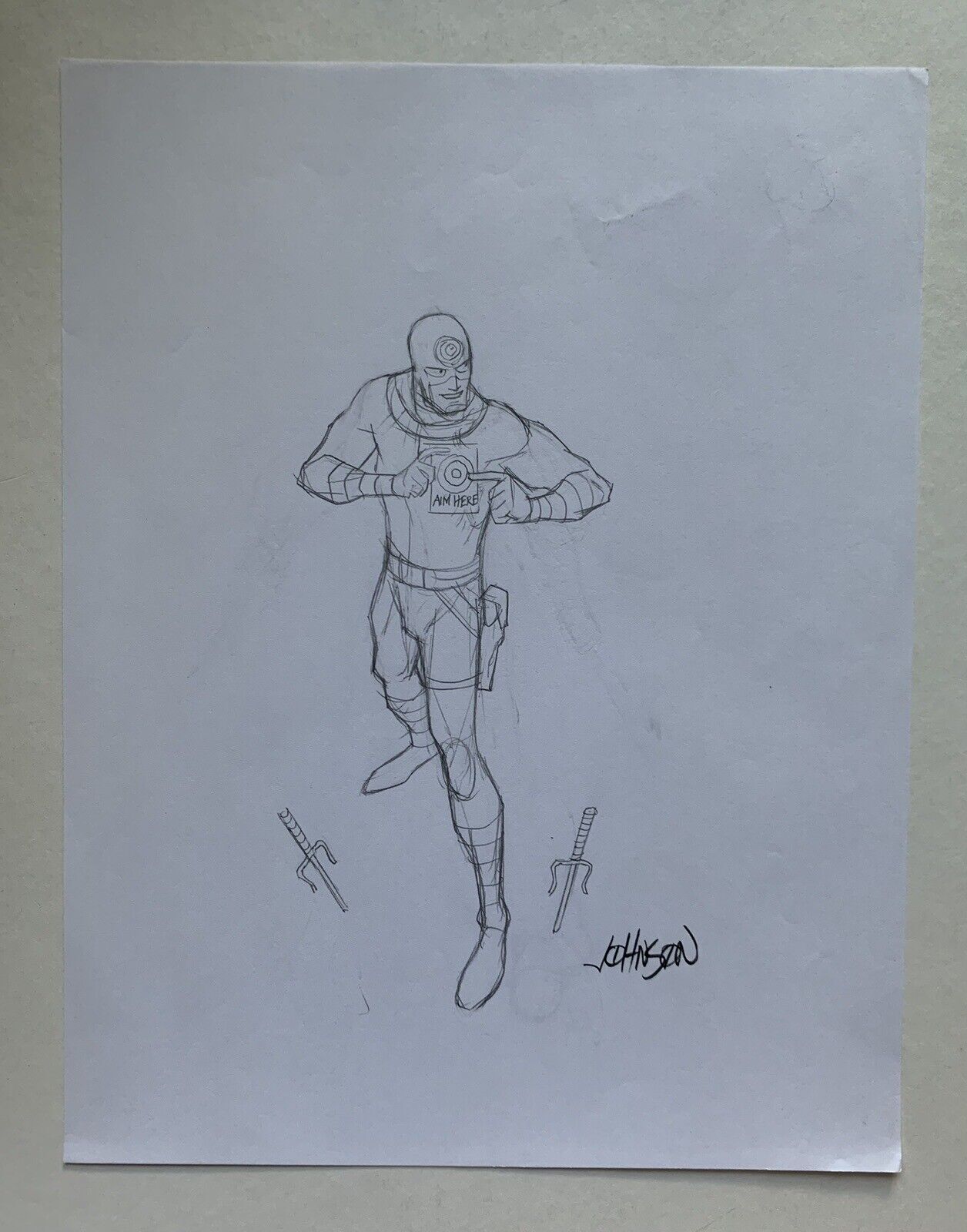 Original Dave Johnson (2017) Bullseye #2 Preliminary Comic Cover ART ...