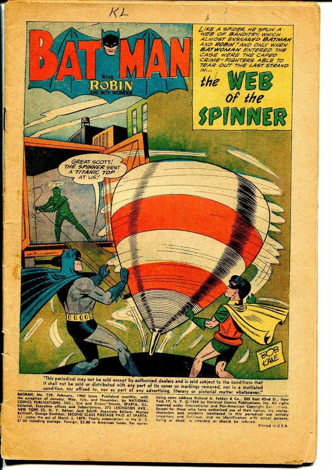 Batman #129 1960-DC- coverless bargain copy-Robin origin story-P ...