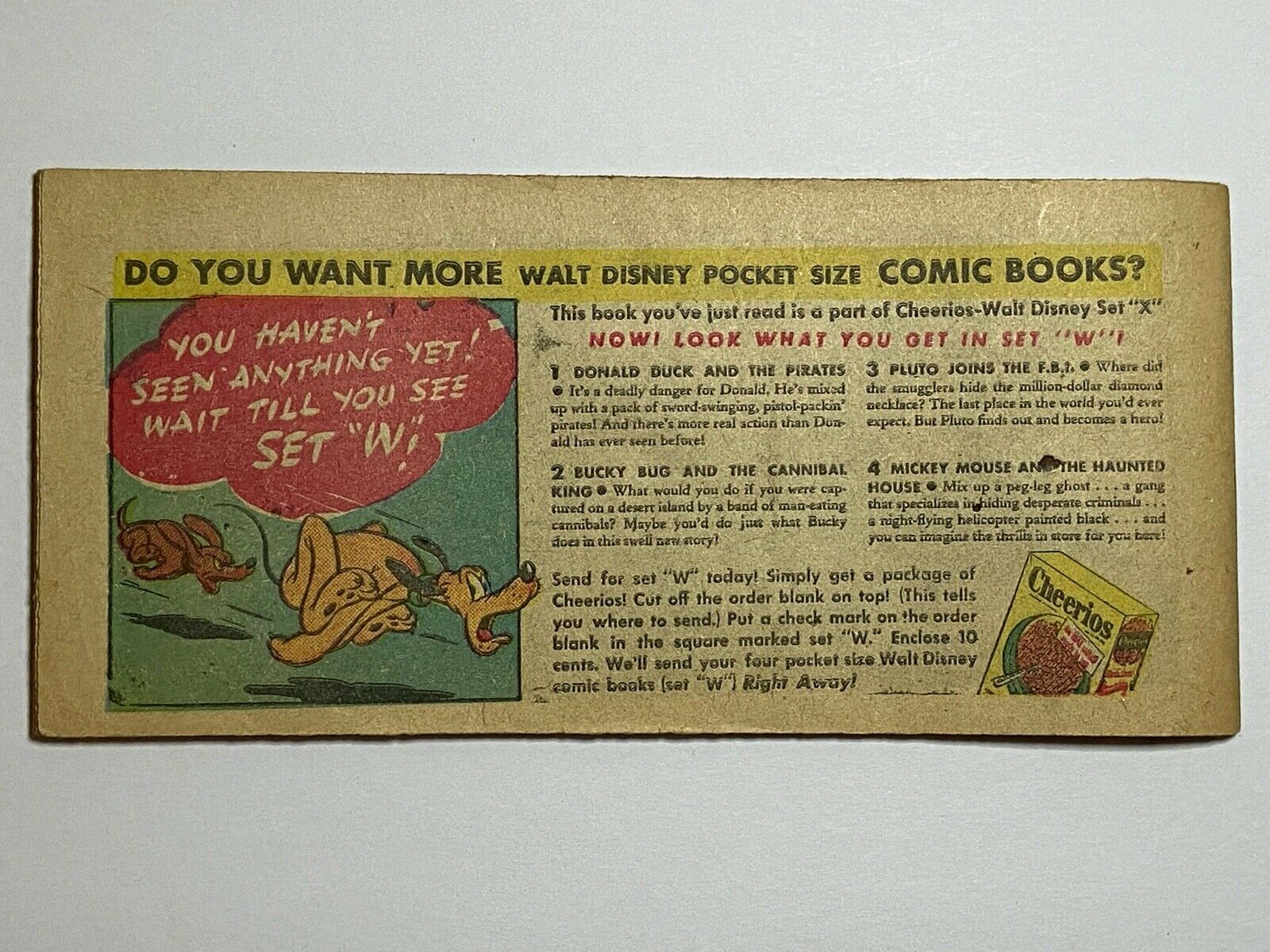 Disney Cheerios Cereal Premium 1947 Mini Comic X-4 Mickey Mouse at the ...