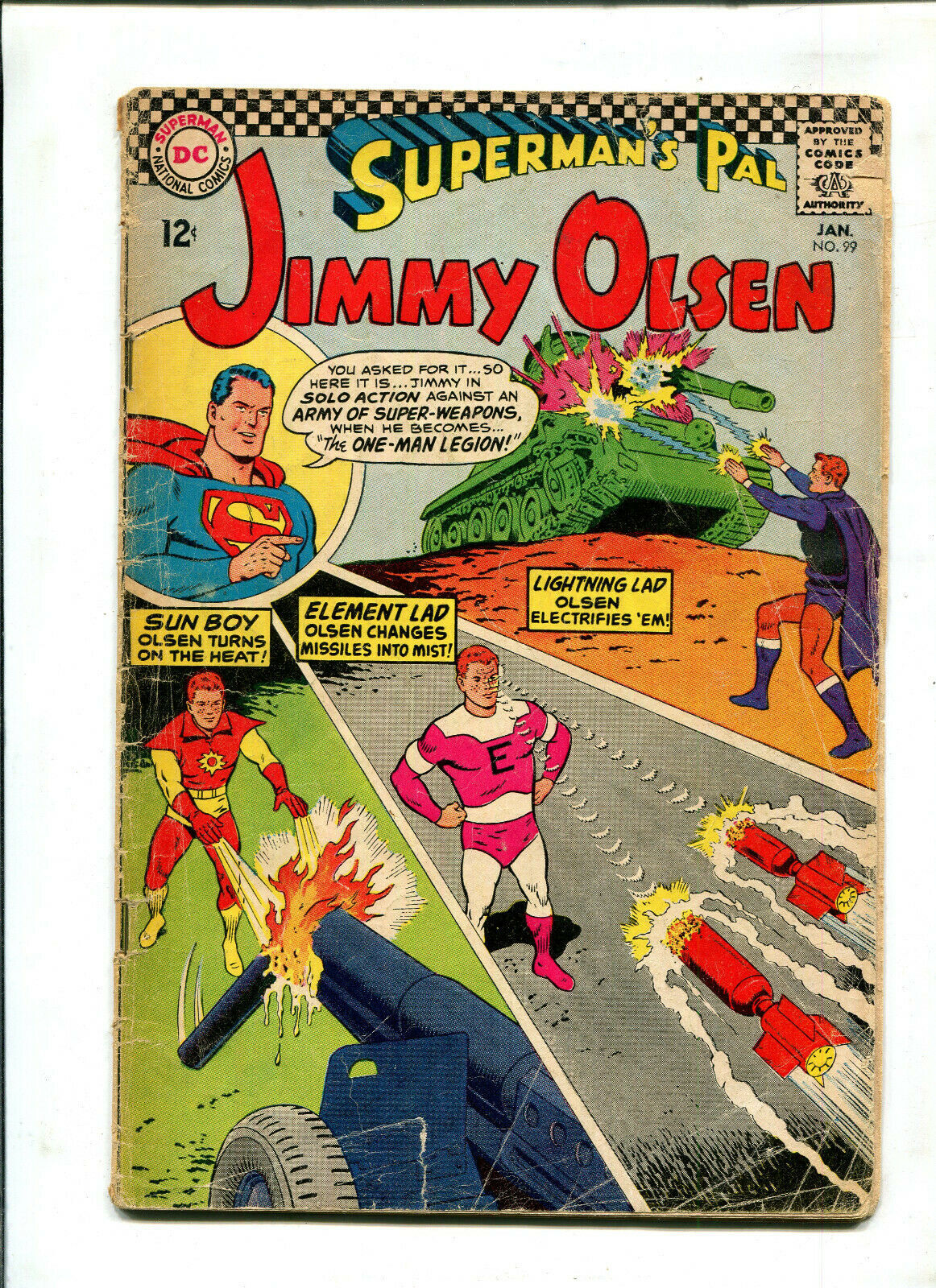Jimmy Olsen 99 One-Man Legion (3.5) 1967 | Comic Books - Silver Age, DC ...