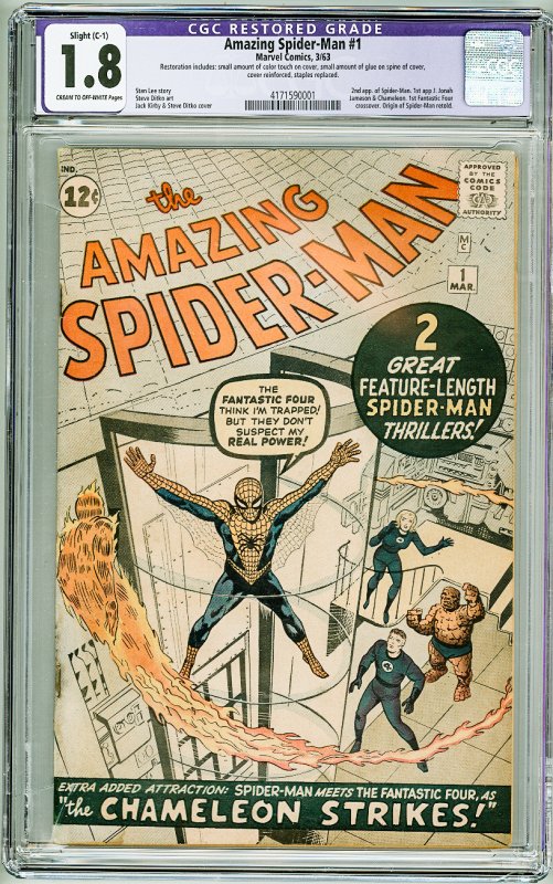 The Amazing Spider-Man #1 (1963) CGC Restored 1.8 See desc for ...