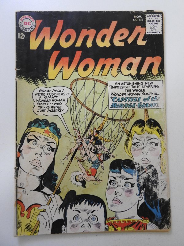 Wonder Woman #142 (1963) GD Condition Moisture damage, 1/2 in spine ...