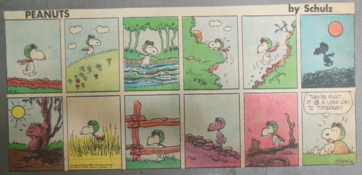Peanuts Sunday Page by Charles Schulz from 10/2/1966 Size: ~7.5 x 15 ...