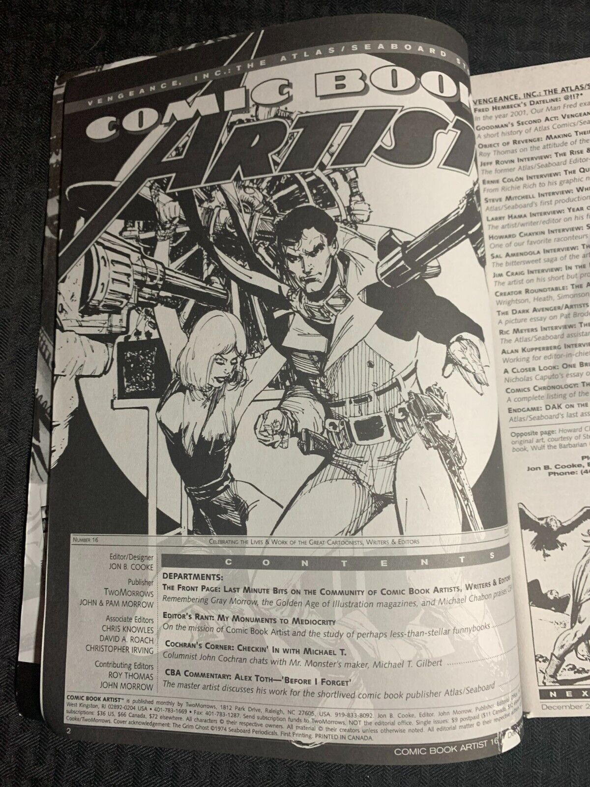2001 COMIC BOOK ARTIST Magazine #16 FN+ 6.5 The Atlas Seaboard Story ...