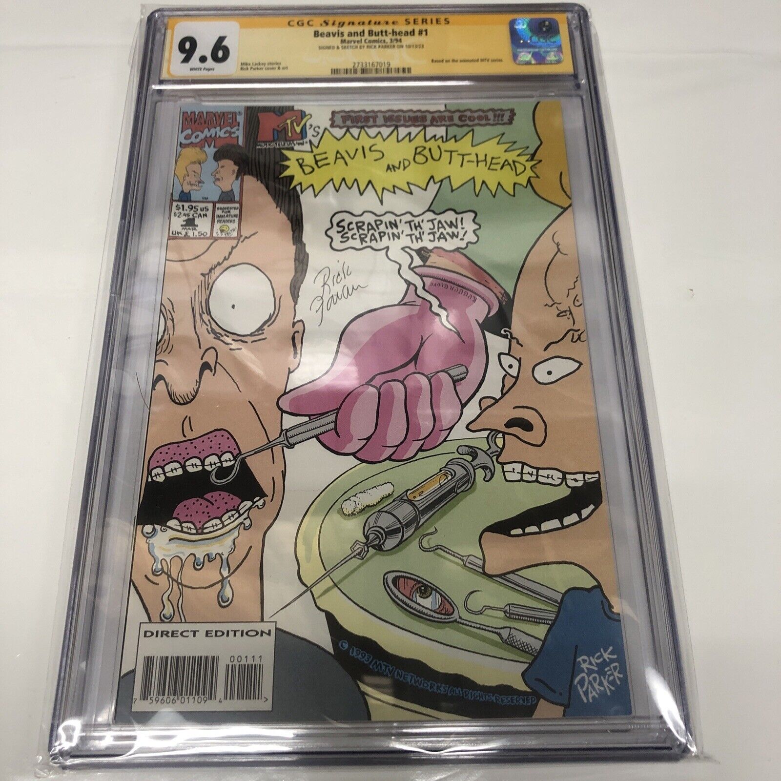 Beavis And Butt - Head (1994) #1 (CGC 9.6 SS) Signed & Sketch Rick ...