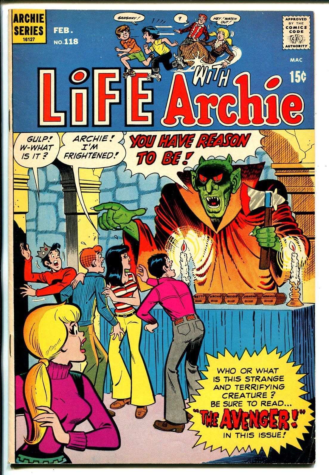 Life With Archie #118 1972-horror-The Avenger-Betty-Veronica-VF ...