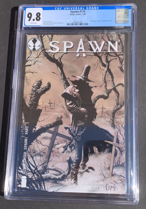 Spawn #174 (2008) CGC 9.8 1st Appearance Gunslinger Spawn Greg Capullo ...