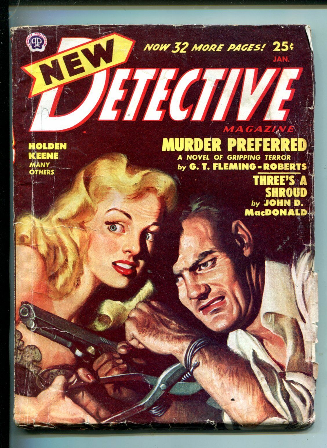 New Detective-01/1949-Hard Boiled Pulp-John D Macdonald-Gun Moll Cover ...