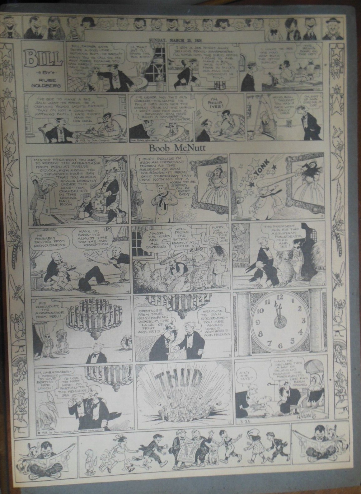 Boob McNutt Sunday by Rube Goldberg from 3/25/1928 Large Rare Full Page ...