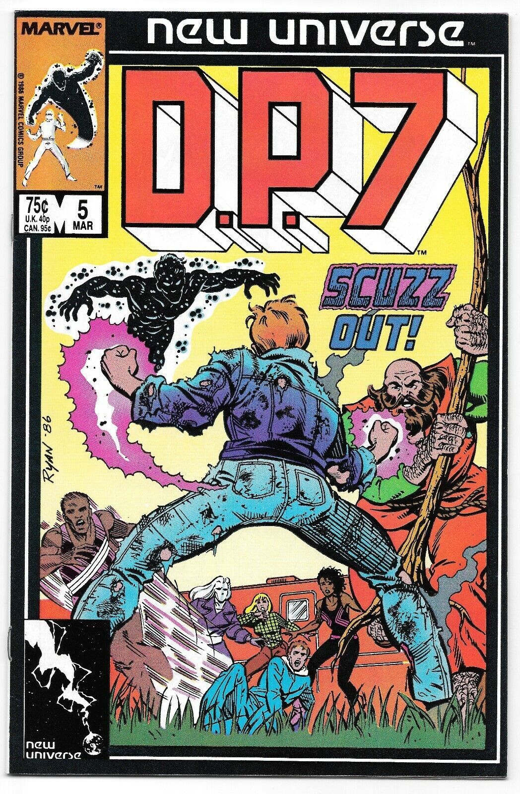 D.P.7 #5 (03/1987) Marvel New Universe Comics Displaced Paranormals ...