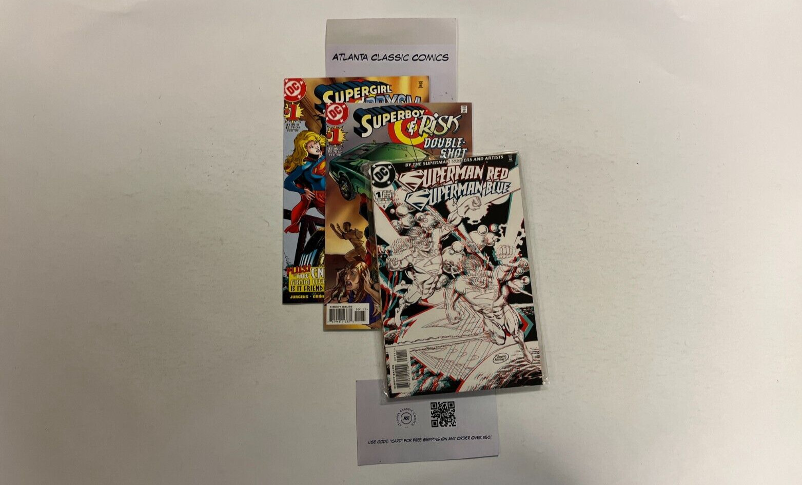 3 DC Comics Superman Blue #1 Superboy & Risk #1 Supergirl & Prysm #1 92 ...