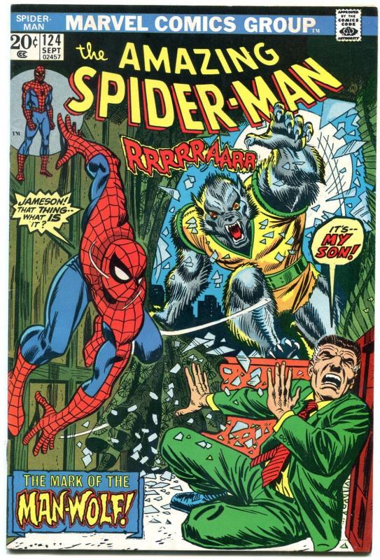 Amazing Spider-Man #124 1973-MARVEL COMICS- 1st Man-Wolf FN/VF | Comic ...