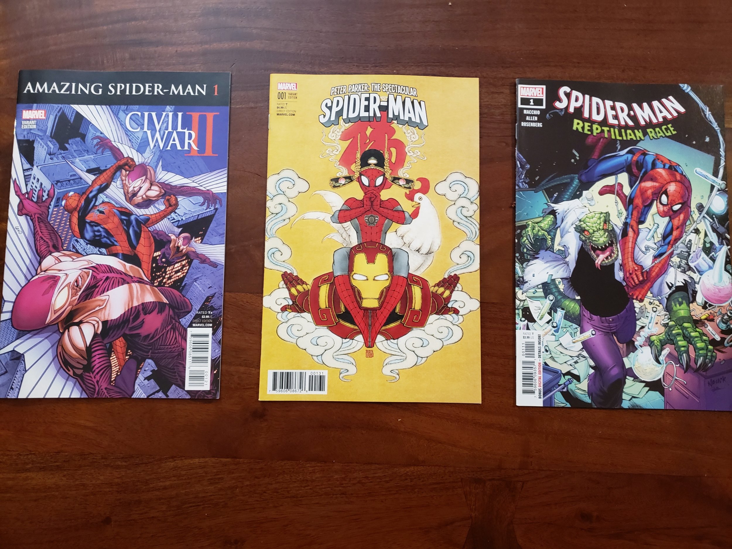 Spider-Man Reptilian Rage #1 Spectacular Spider-Man #1 Civil War 2 ...