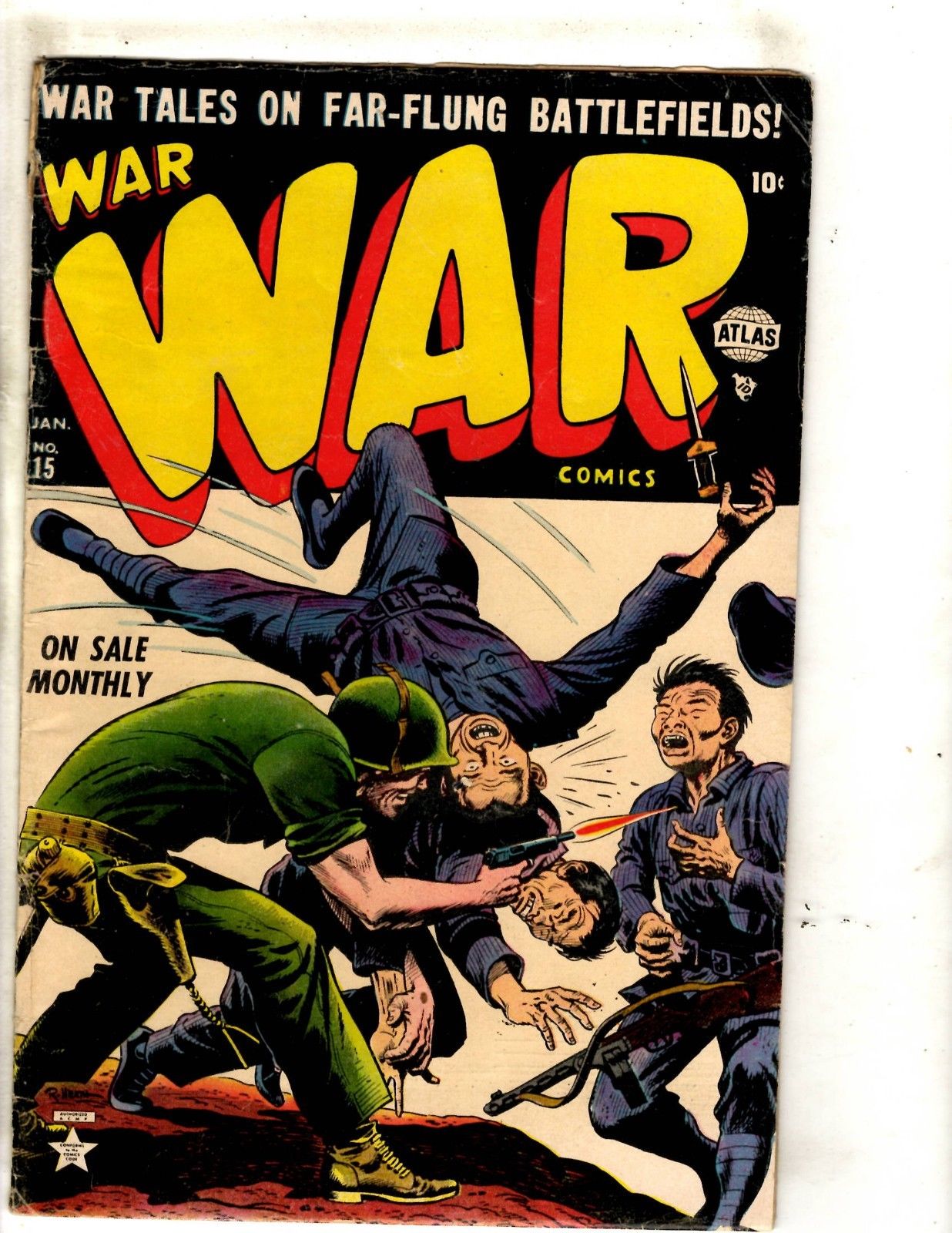 War Comics # 15 VG/FN Atlas Marvel Golden Age Comic Book Pre-Code Army ...