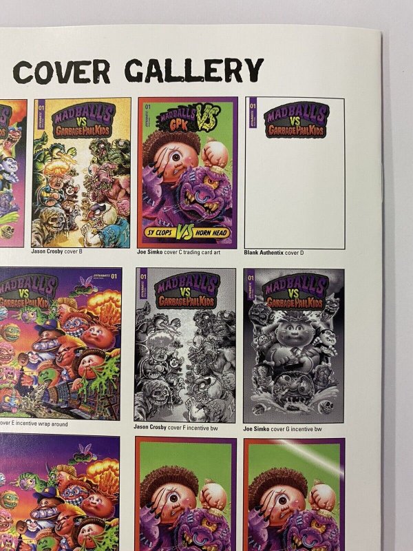 MADBALLS VS GARBAGE PAIL KIDS GPK #1 Ashcan Edition 2022 NM Dynamite ...