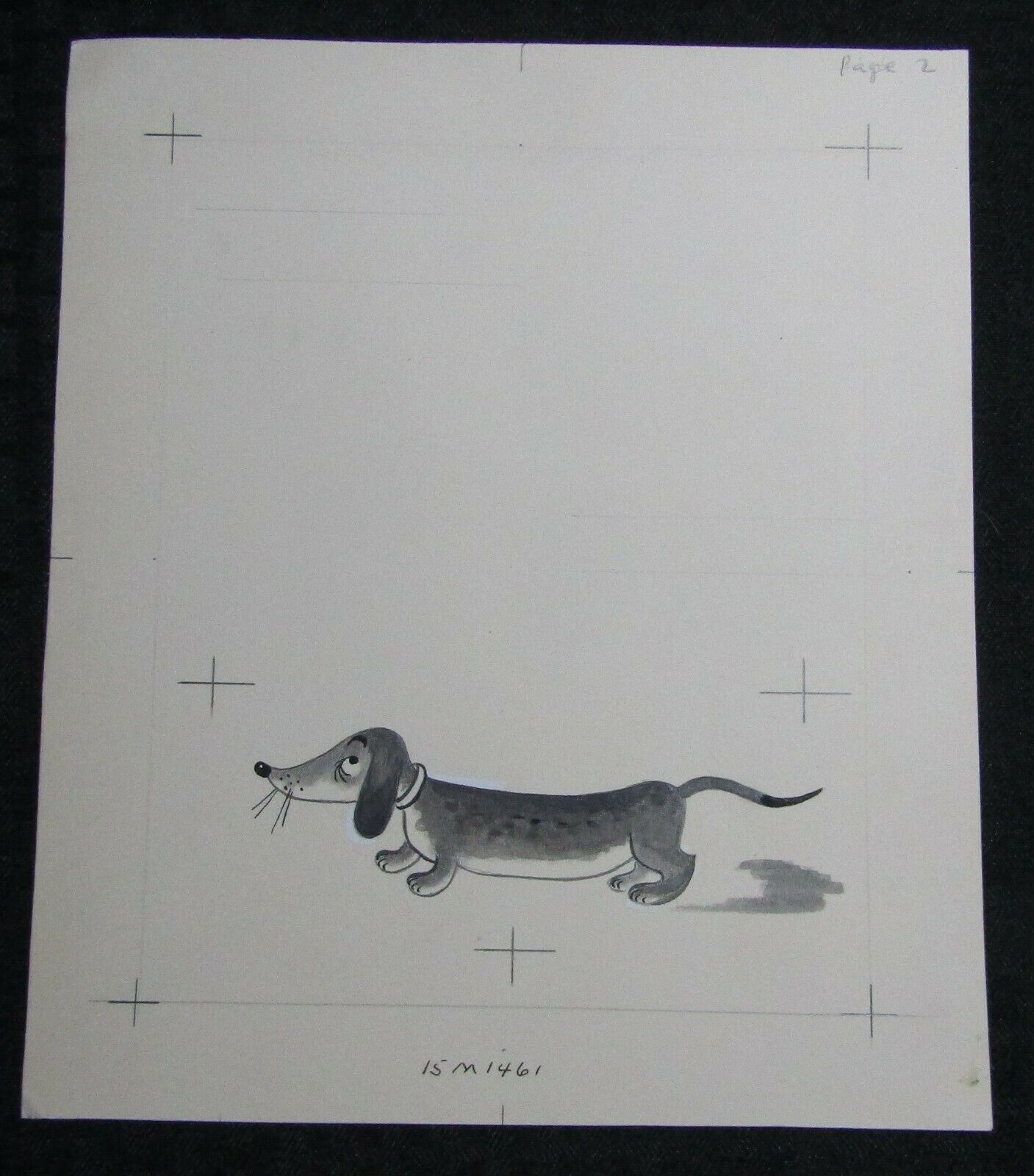 FRIENDSHIP Cute Grayscale Wiener Dog 9x10.25" Greeting Card Art #1461A ...