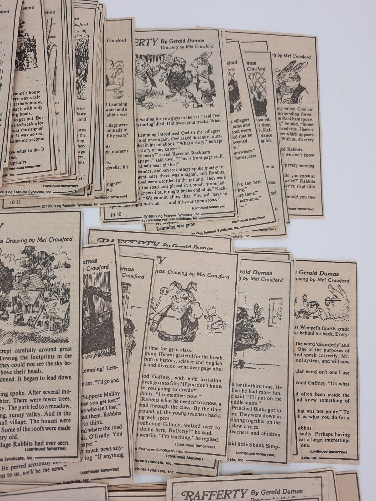 75X Rafferty News Paper Comic Strip 1980 lot 4.5" x 3" Vintage good ...