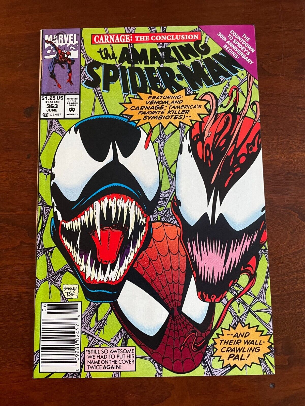 Amazing Spider-Man # 363 NM Marvel Comic Book Carnage Appearance Venom ...