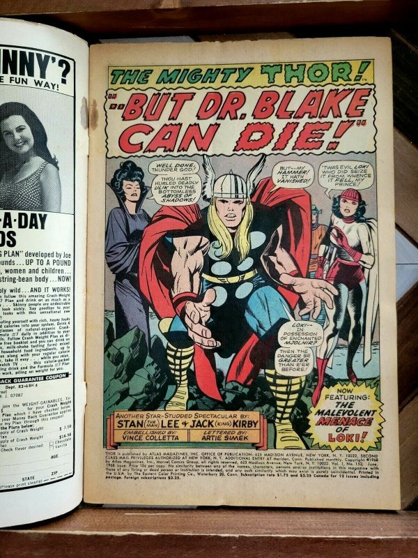 THOR #153 VG+ (Marvel 1968) "But Dr Blake Can Die" Loki, Balder the ...