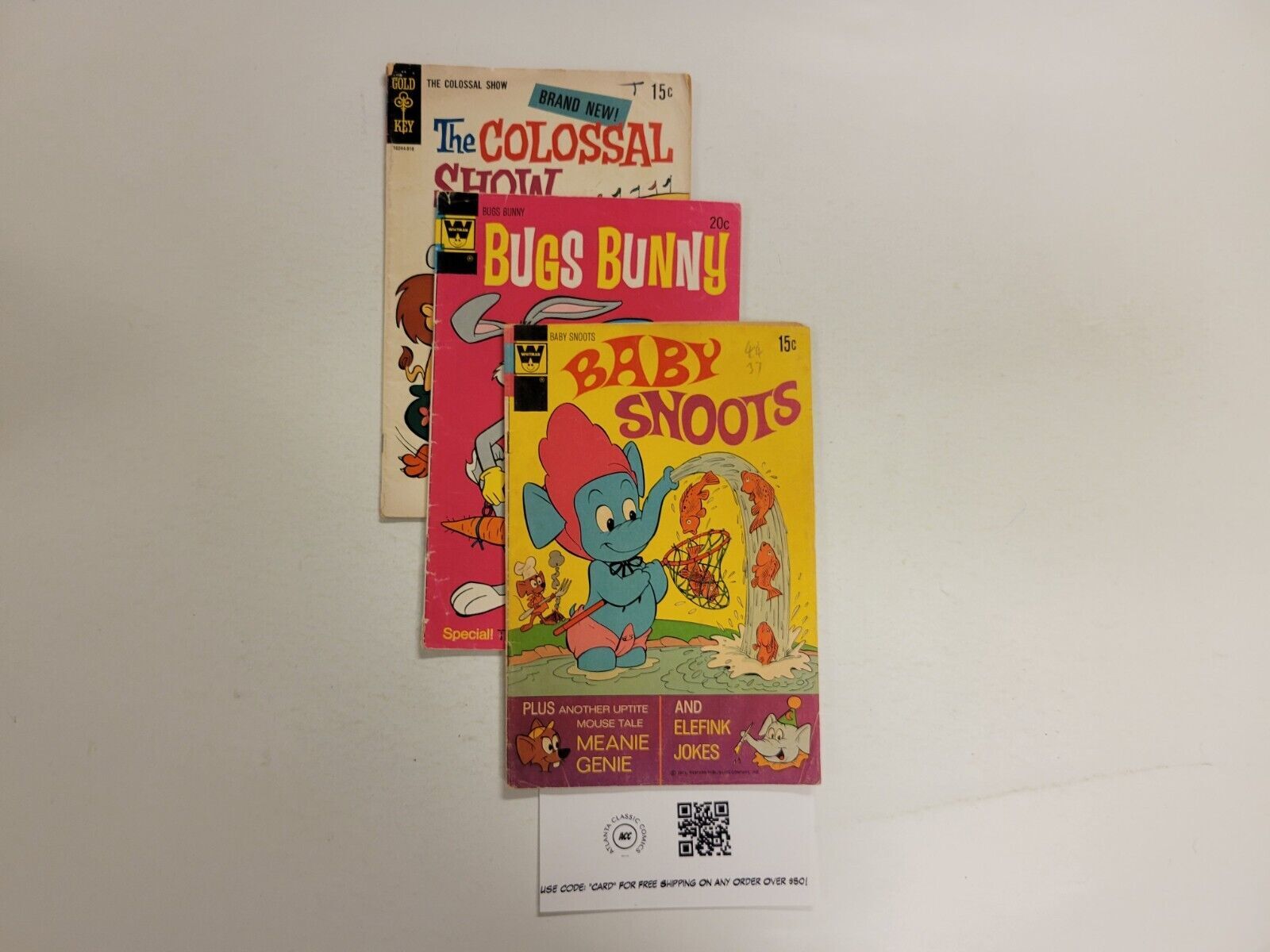3 Gold Key Comics #7 Baby Snoots + #150 Bugs Bunny + #1 Colossal Show 9 ...