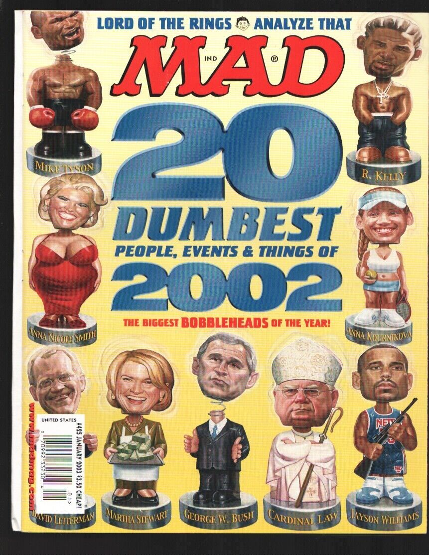 Mad Magazine #425 1/2003-Roberto Parado cover-20 Dumbest of 2002-Mort ...