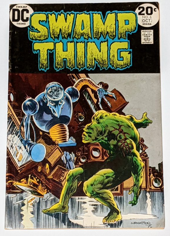Swamp Thing #6 (Oct 1973, DC) VG+ 4.5 Robot cover Bernie Wrightson ...