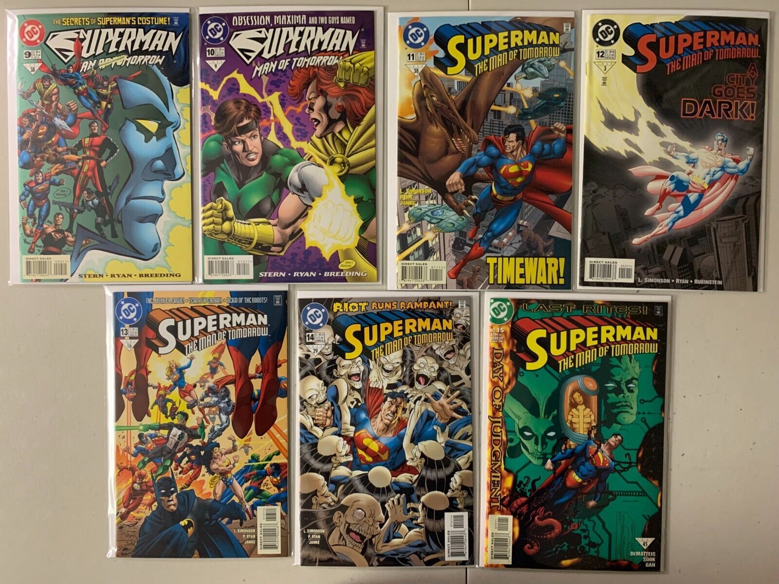 Superman The Man of Tomorrow set #1-15 direct 15 diff 8.0 (1995-99 ...