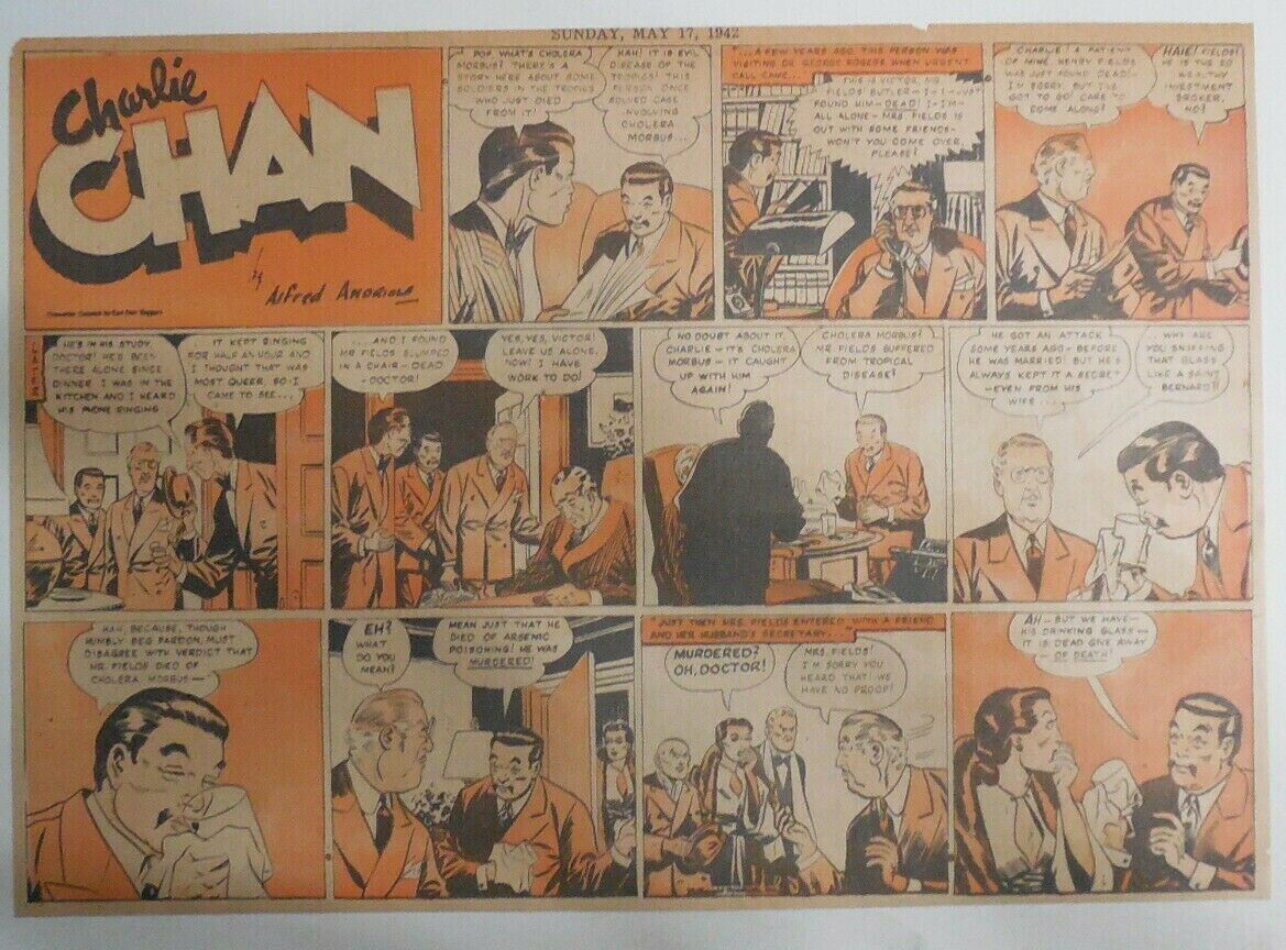 Charlie Chan by Alfred Andriola from 5/17/1942 Half Page Size! 11 x 15 ...