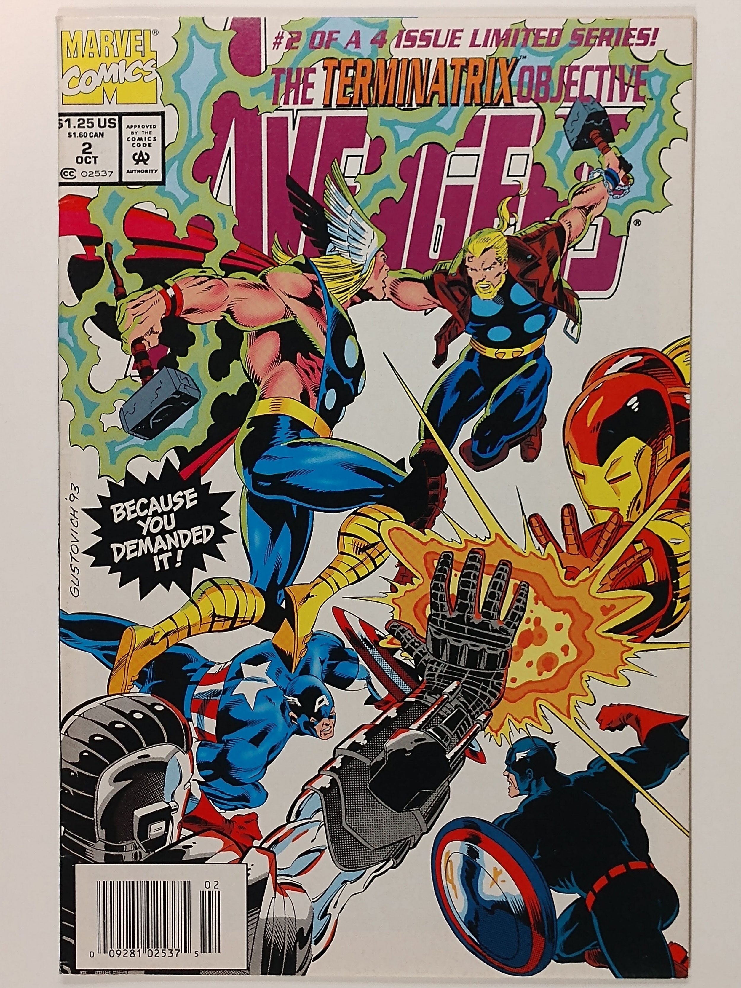Avengers: The Terminatrix Objective #2 (7.5, 1993) NEWSSTAND | Comic ...