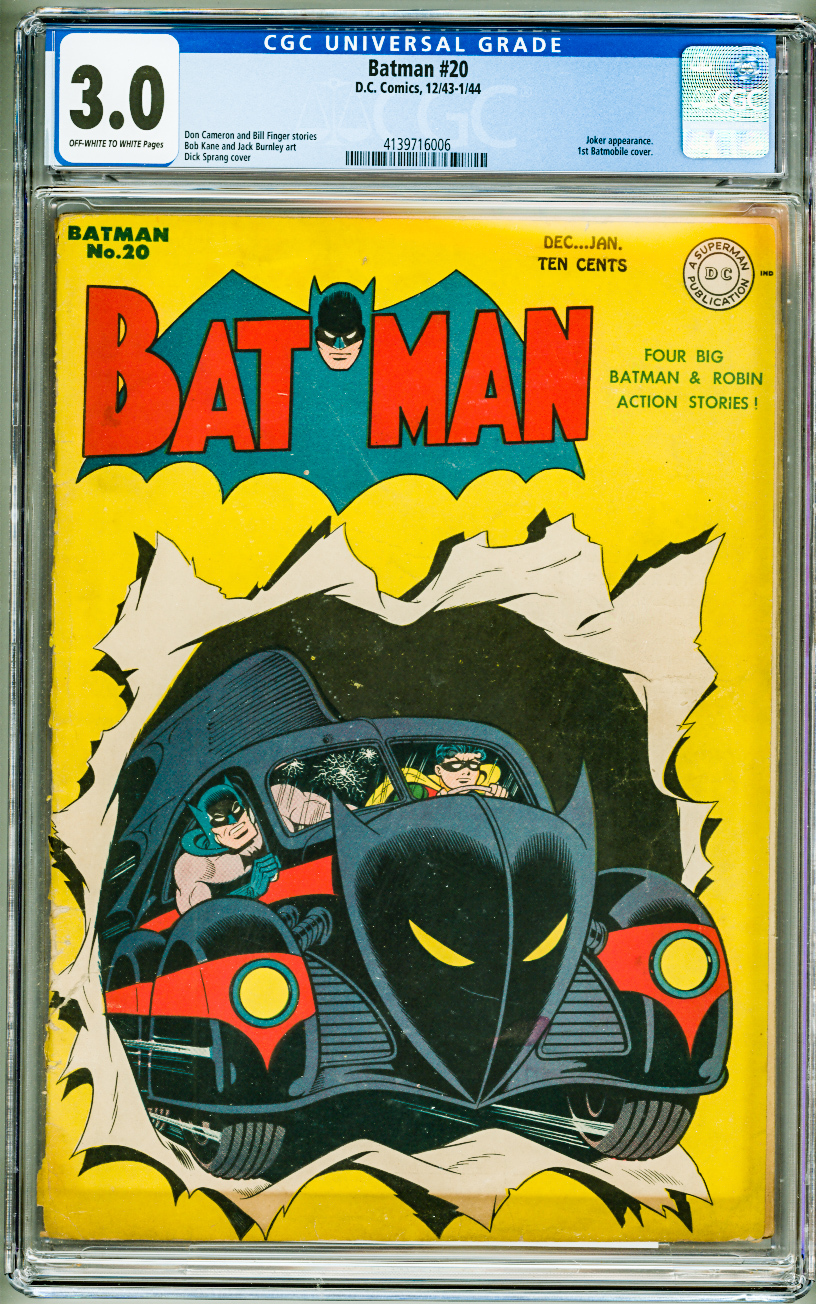 Batman #20 (1943) CGC 3.0! OWW Pages! 1st Batmobile Cover! | Comic ...