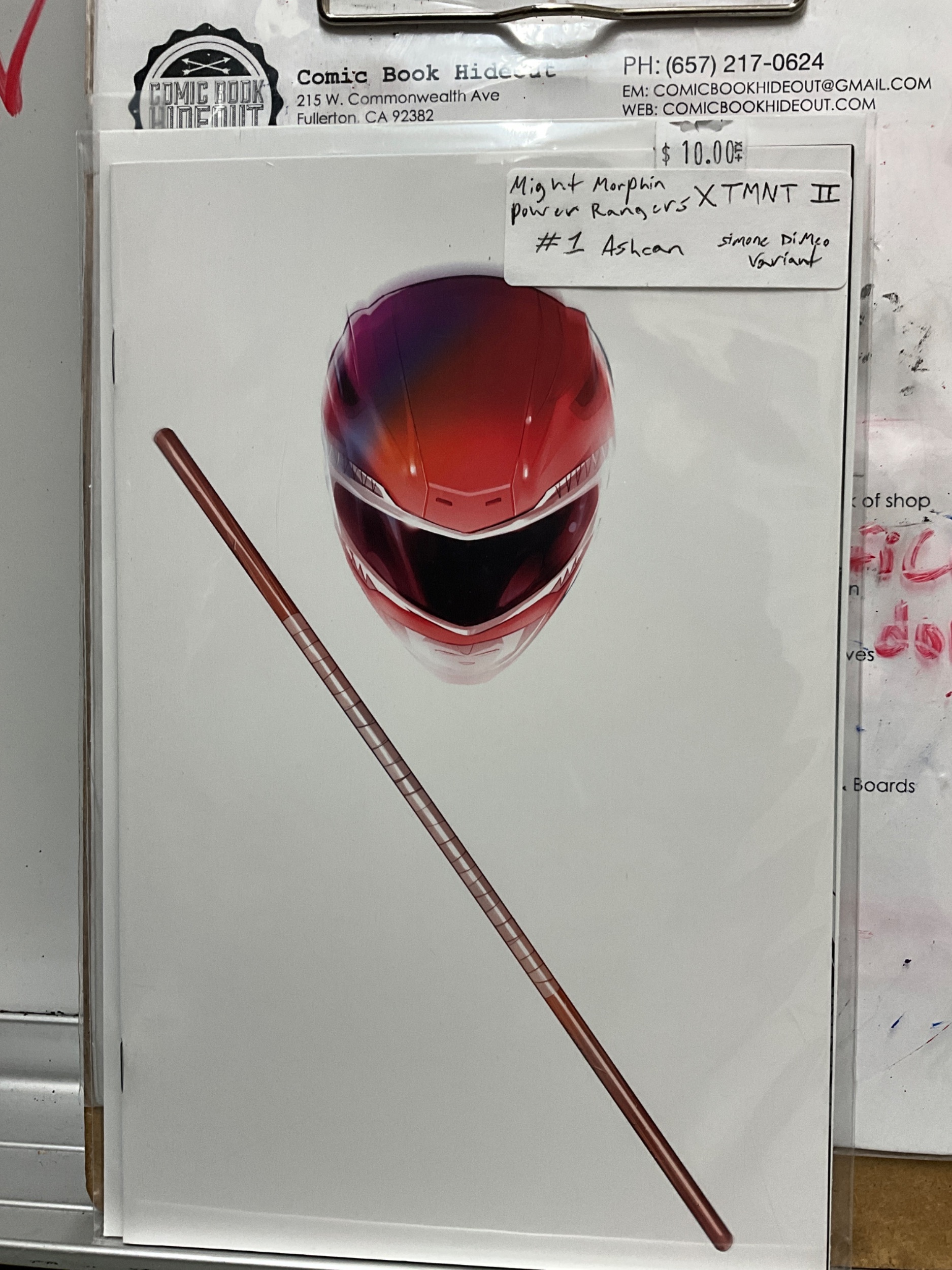 Mighty morphin power rangers & TMNT 2 #1 Ashcan Simone Dimeo variant ...