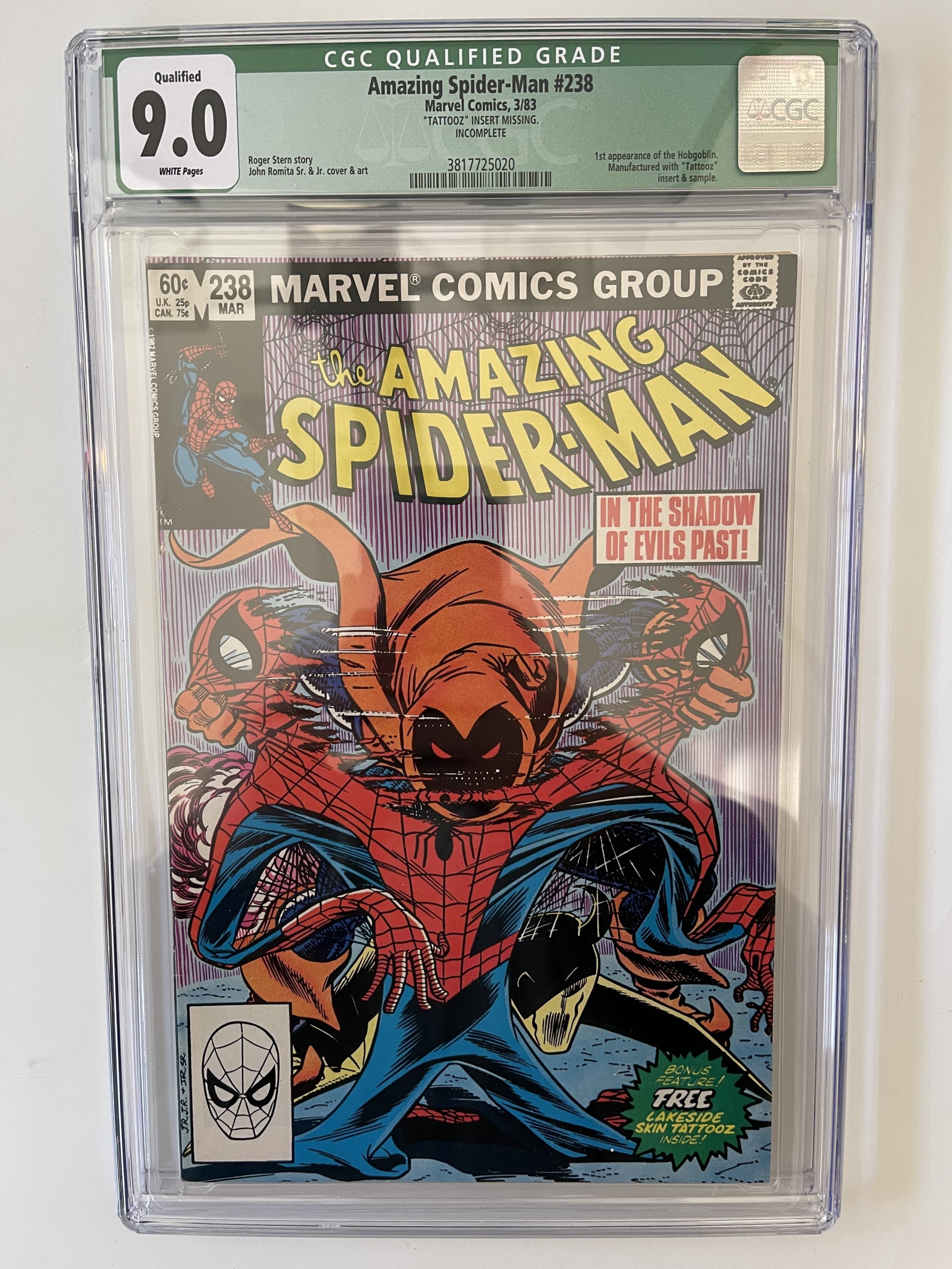 Amazing Spider-Man 238 CGC 9.0 - Missing Insert - 1st Hobgoblin 1983 ...