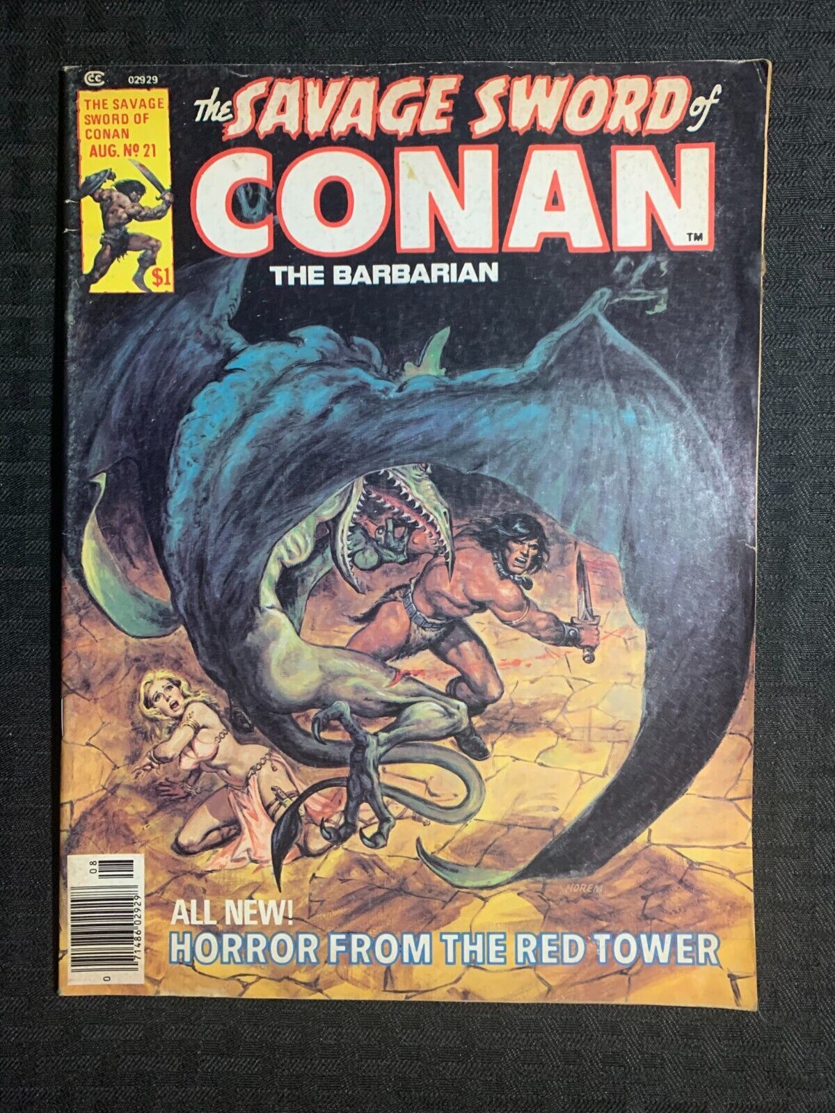 1977 SAVAGE SWORD OF CONAN Magazine #21 VG- 3.5 Horror From the Red ...