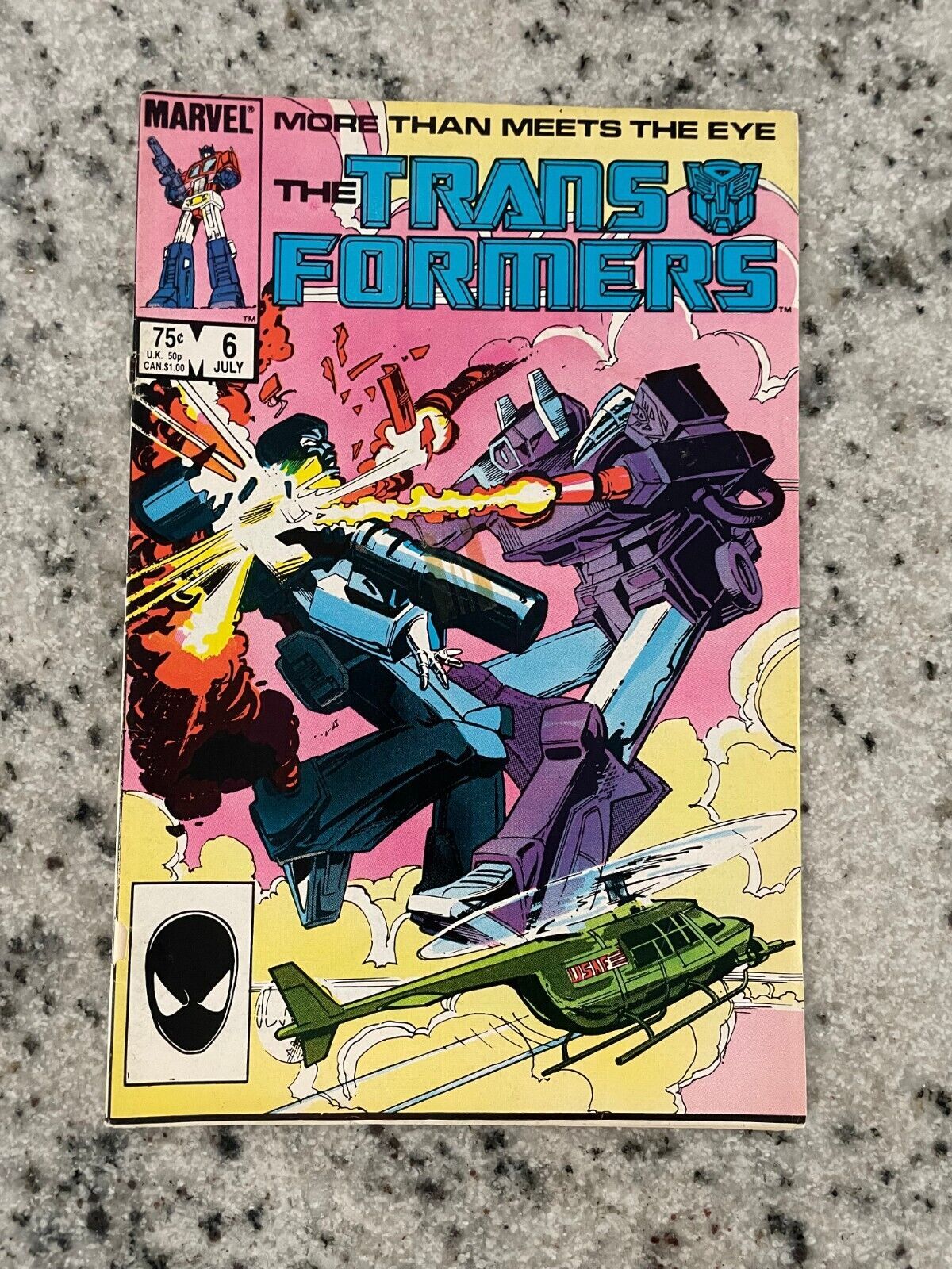 Transformers # 6 VG Marvel Comic Book Optimus Prime Megatron Bumble Bee ...