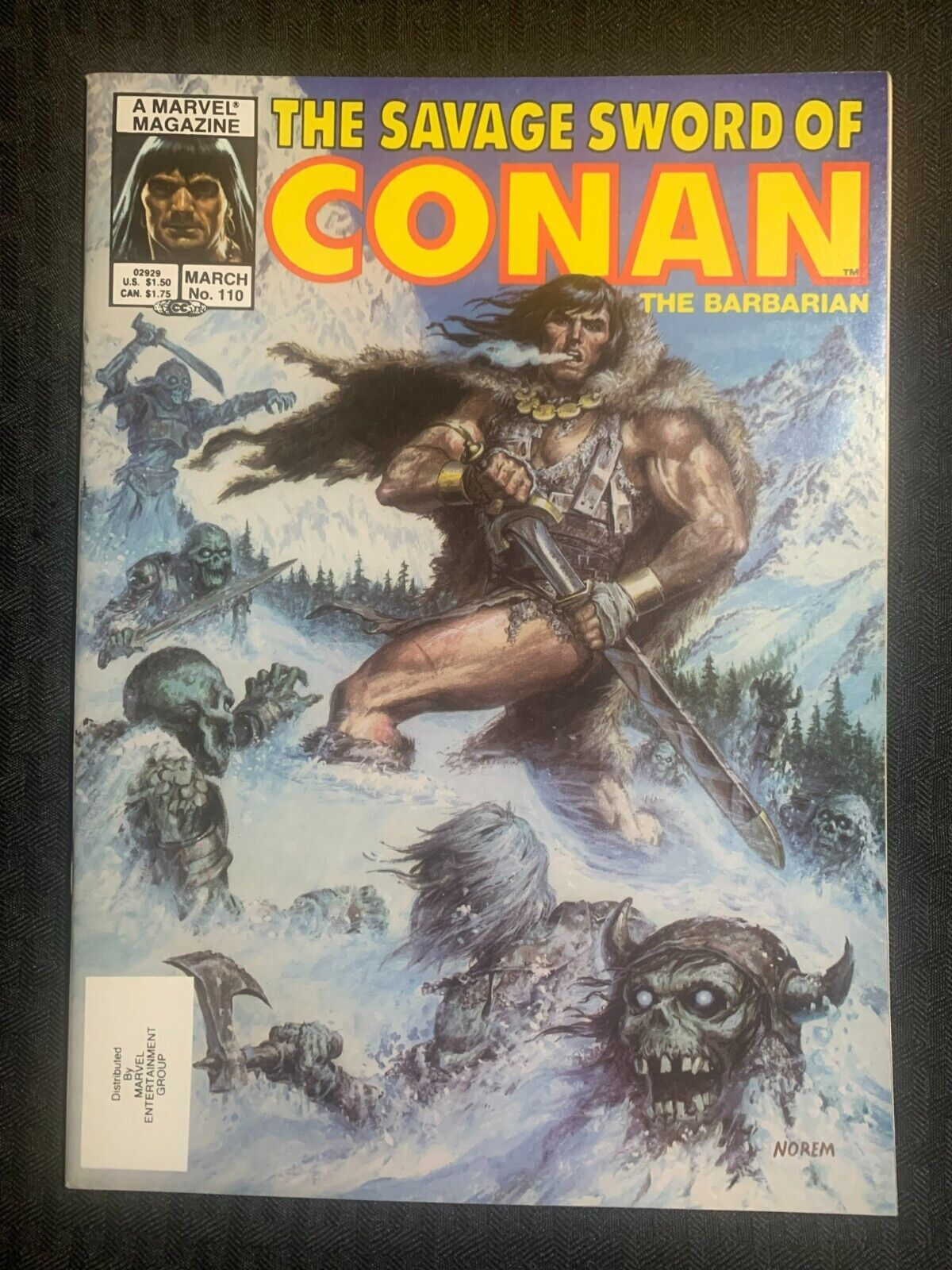 1985 SAVAGE SWORD OF CONAN Magazine #110 FN+ 6.5 Earl Norem Cover ...