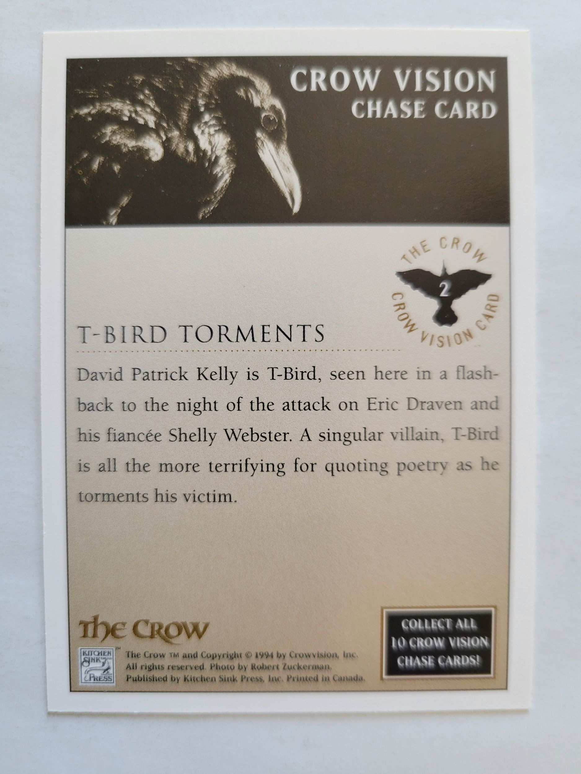 The Crow, Crow Vision Chase Card 1994 | Comic Collectibles - Trading ...
