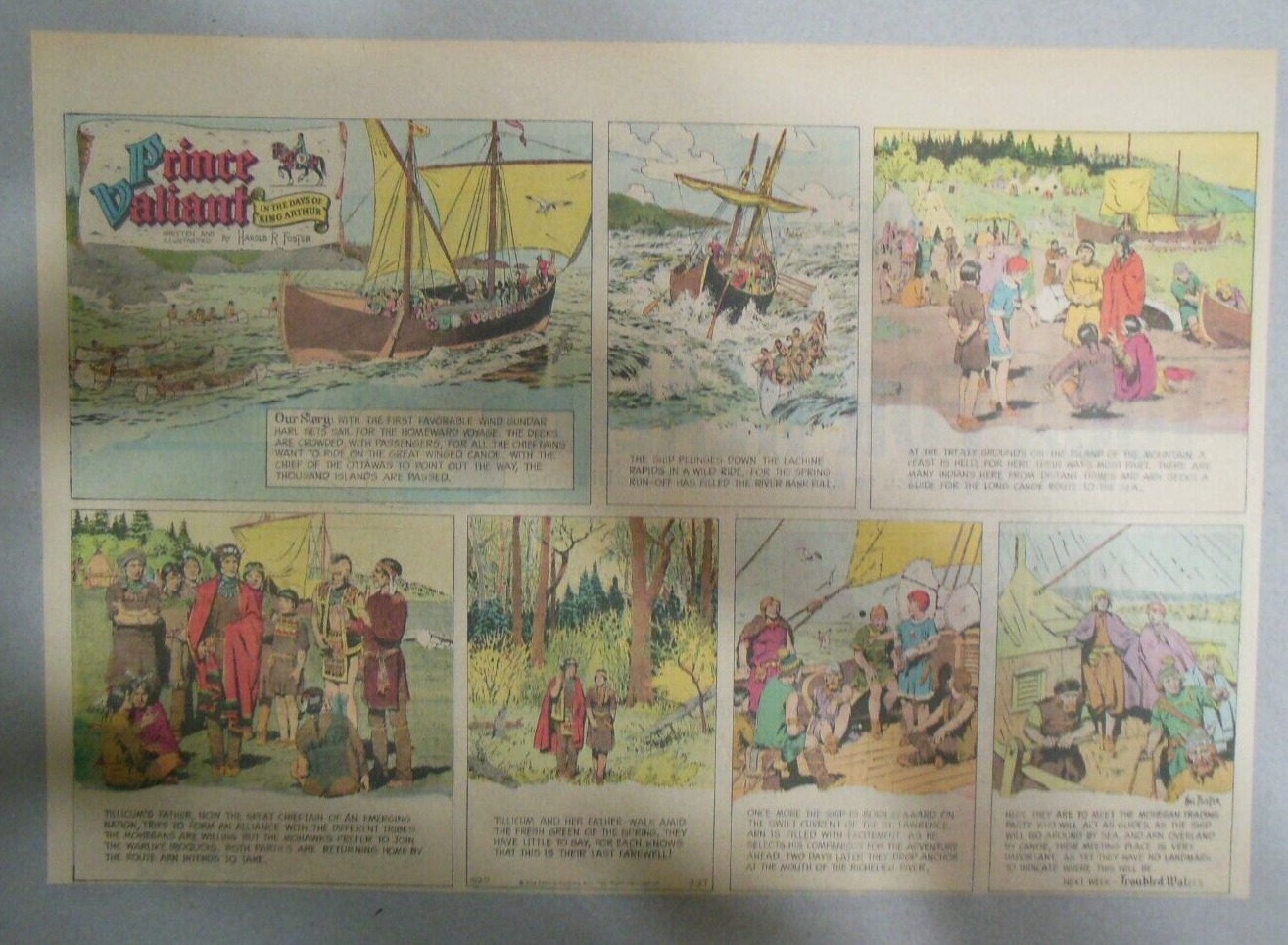 Prince Valiant Sunday #1520 by Hal Foster from 3/27/1966 Half Full Page ...